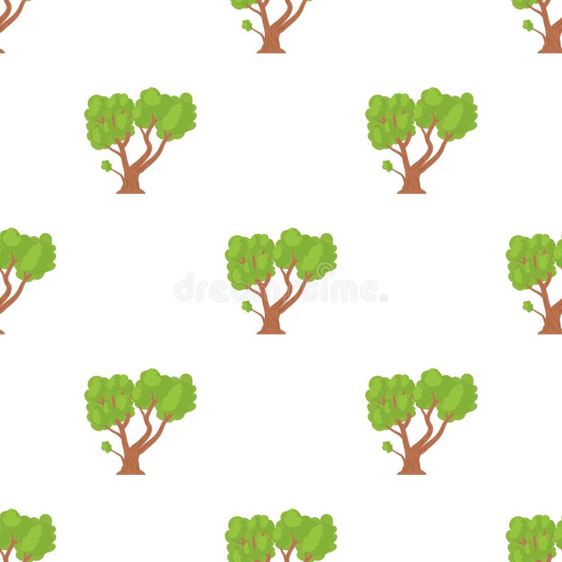 A Tree with a Spreading Green Crown Pattern Seamless Vector Stock ...