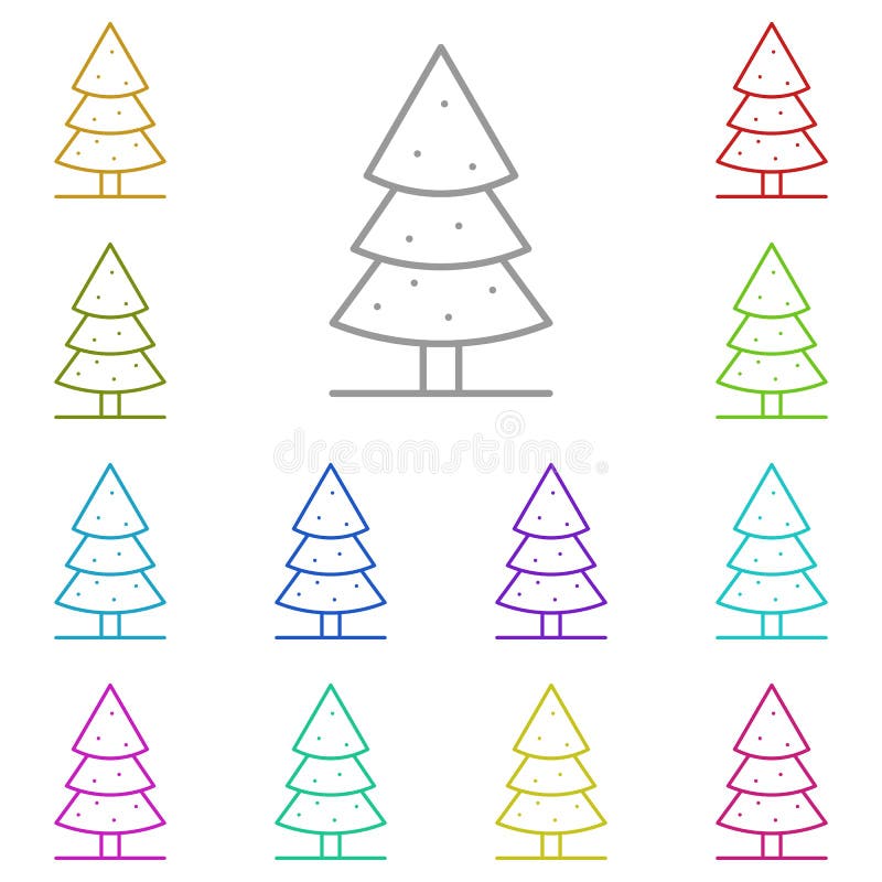 Spruce Multi Color Style Icon. Simple Thin Line, Outline Vector of Web ...