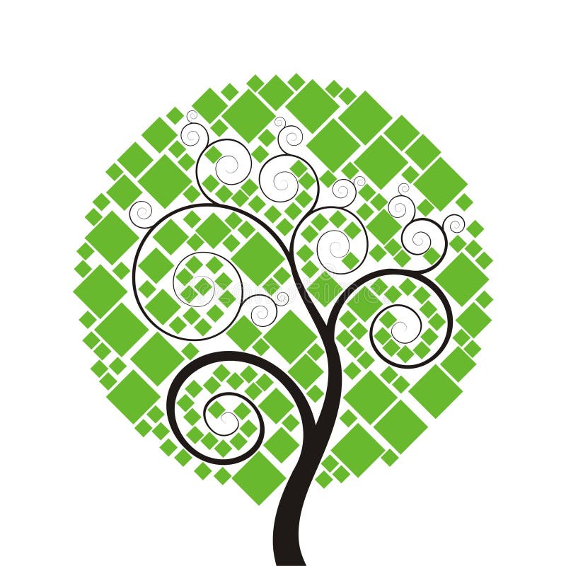 Round tree stock vector. Illustration of contrast, abstract - 19483802