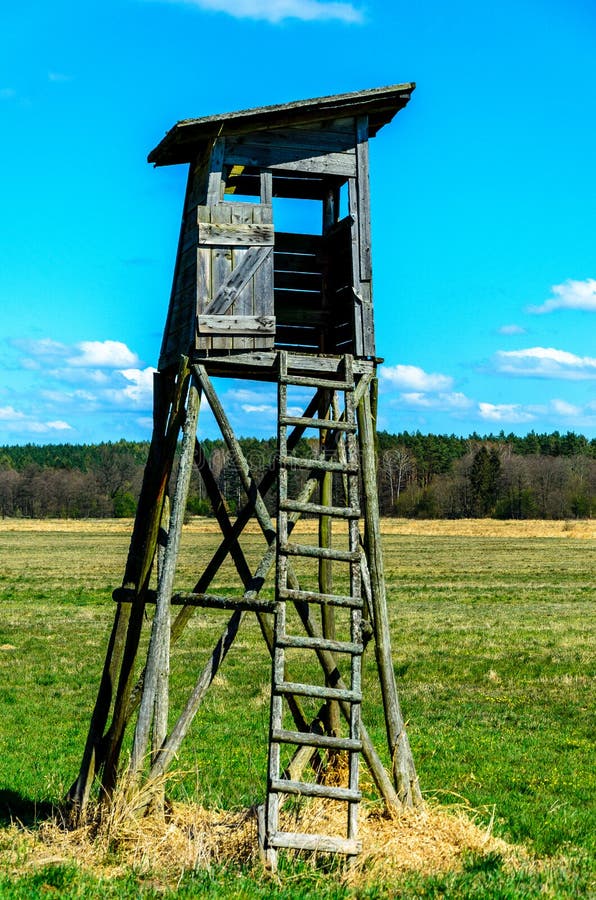 Tree Stand , Open Platforms Used by Hunters Stock Image - Image of ...