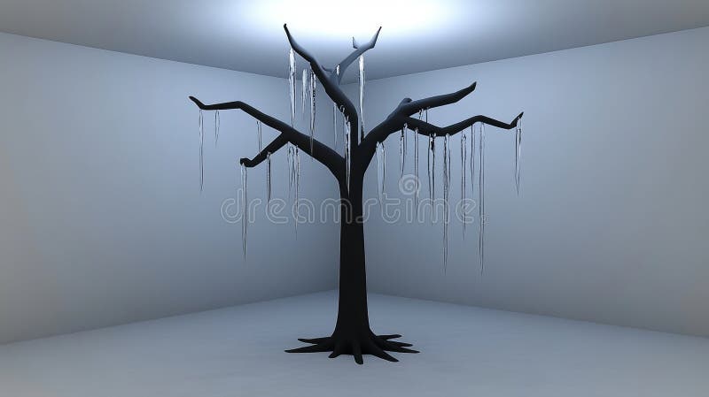 Tree Standing Alone with Dripping Leaves in the Rain Stock Photo ...