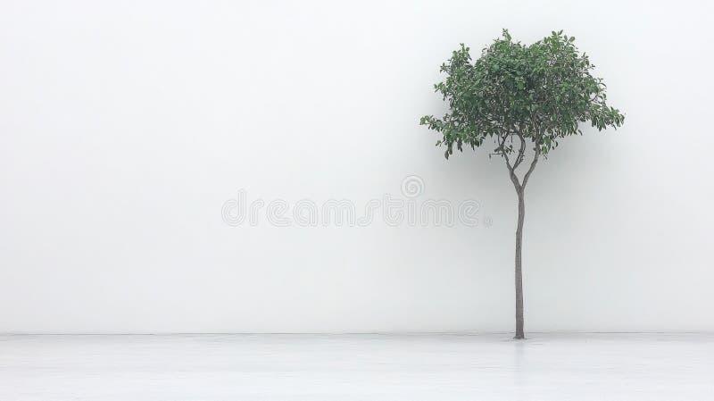 A Tree is Standing in a Field of Snow Stock Image - Image of blue ...