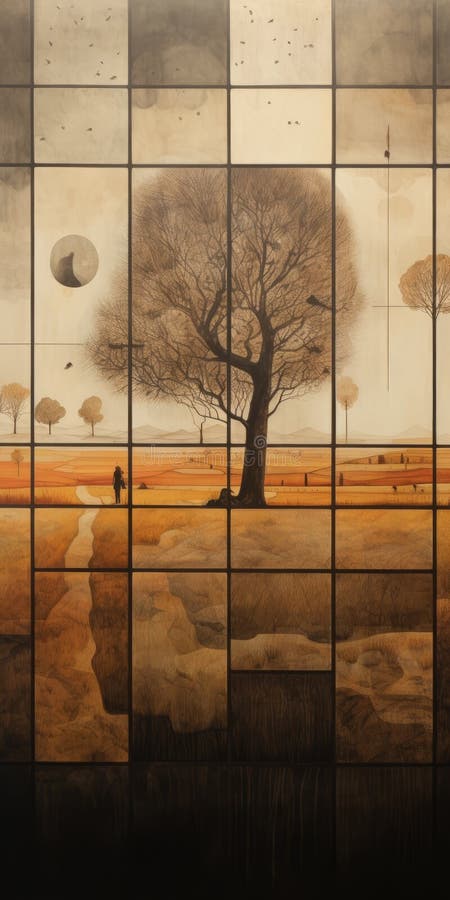 Surrealistic Multi-panel Artwork Depicting Tranquil Dutch Landscape ...