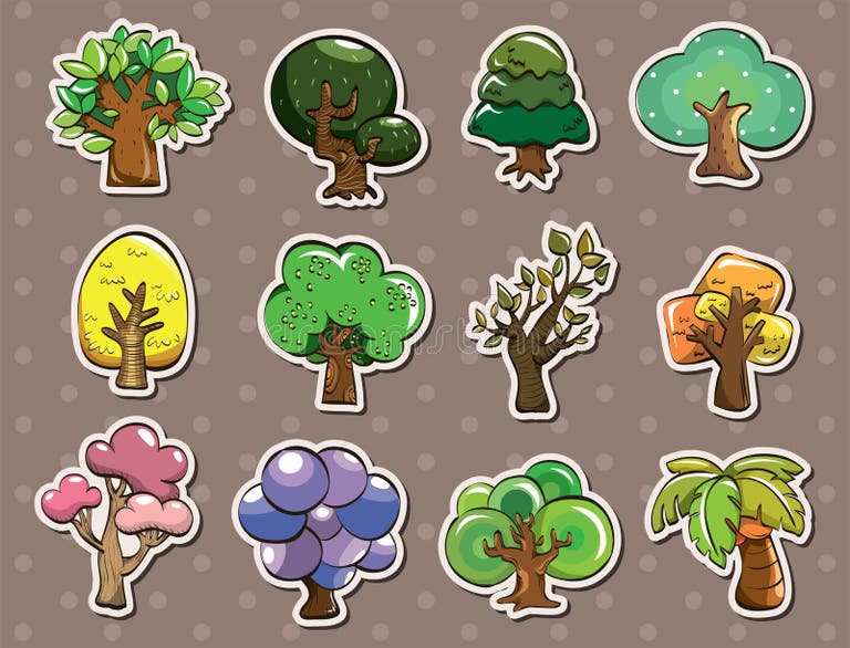 Cartoon Tree Stickers Stock Illustrations – 8,073 Cartoon Tree Stickers ...