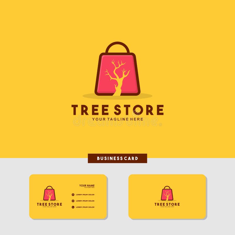 Tree Store Logo with Flat Design Stock Vector - Illustration of ...