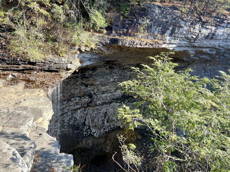 Ozone Falls Natural Area Tennessee Clifftop View Waterfall Stock Photo ...