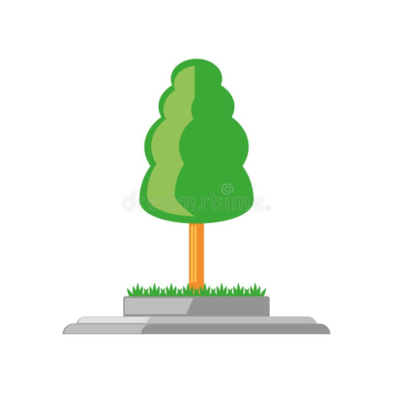 Tree in Street Urban Infrastructure Stock Vector - Illustration of ...