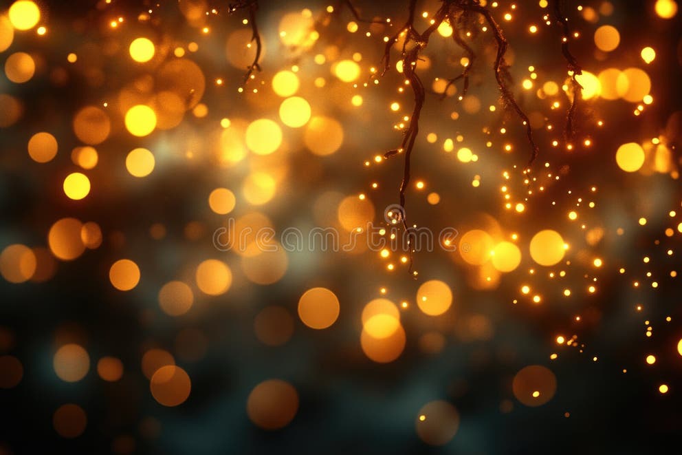 A Tree with String Lights or Fairy Lights Wrapped Around Its Branches ...