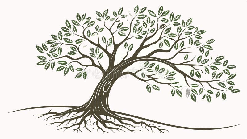 Tree with Strong Roots, Growth and Stability Symbol in Nature Vector ...