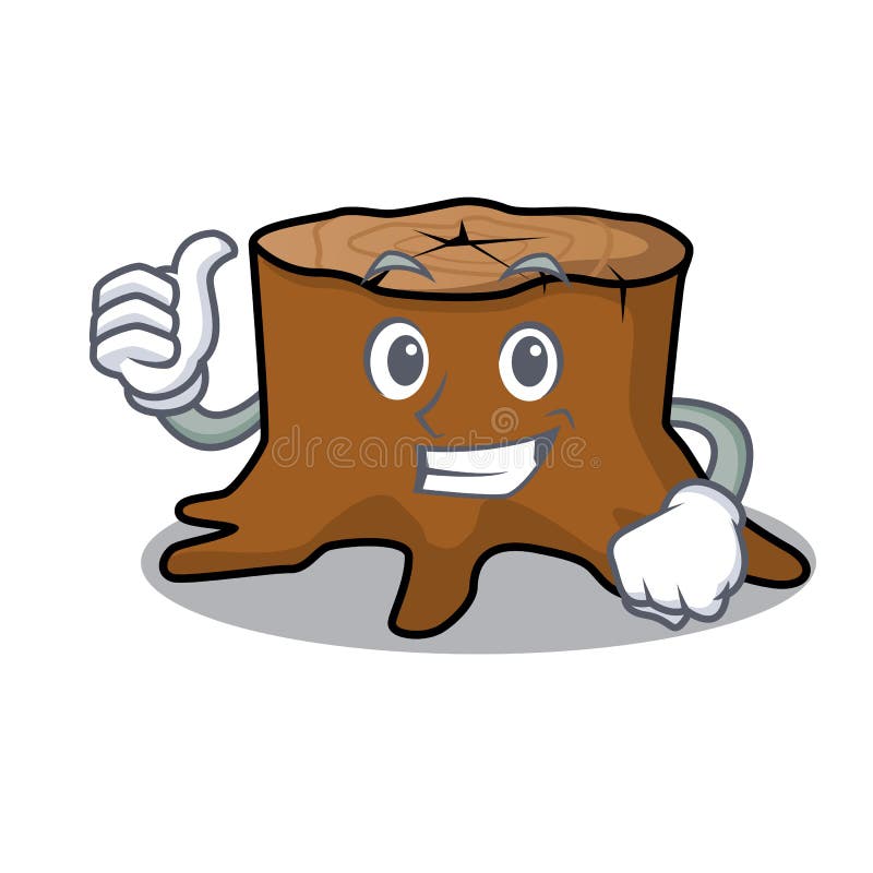 Tree Stump Character Cartoon Stock Vector - Illustration of stem ...
