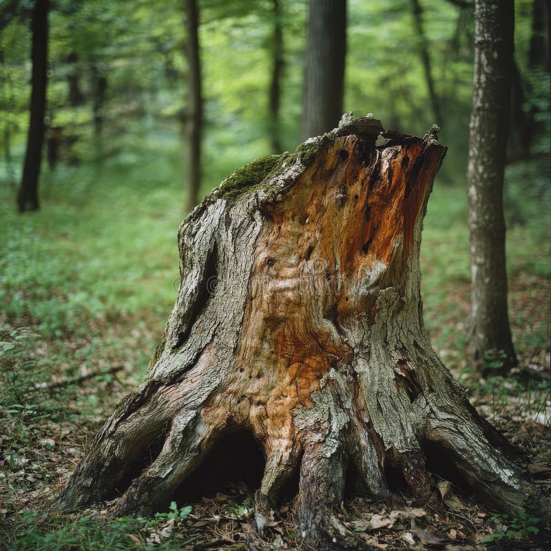 Tree Stump in the Forest. Conceptual Image of Environmental ...