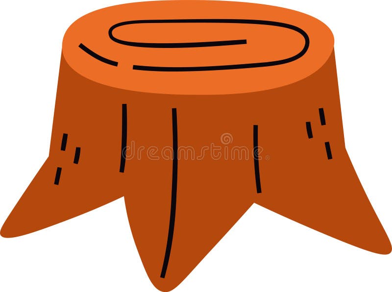 Tree Stump Hand Drawn stock vector. Illustration of vector - 325906463
