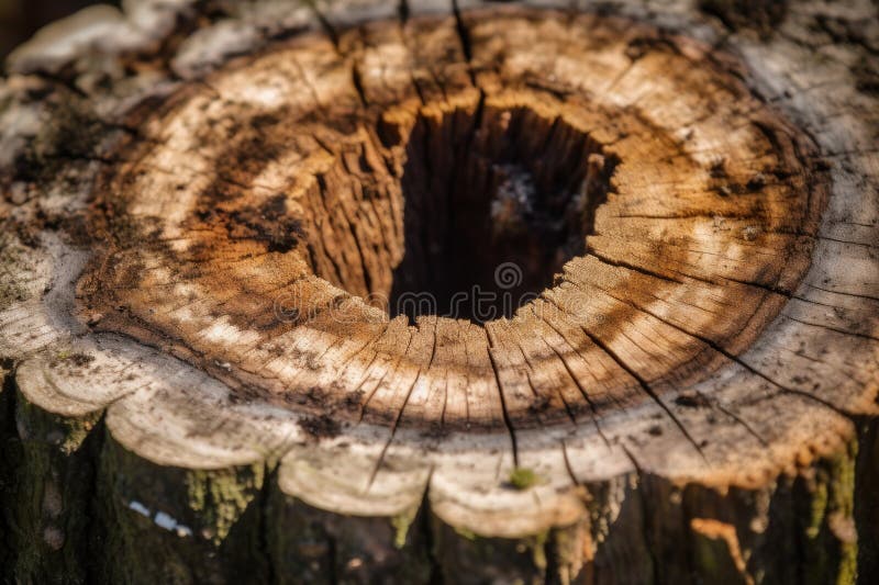 Tree Stump Hole. Generate Ai Stock Illustration - Illustration of pine ...