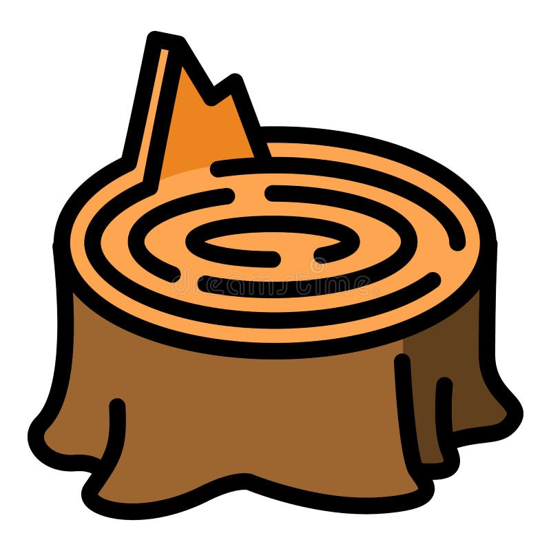 Tree Stump Icon, Outline Style Stock Vector - Illustration of section ...