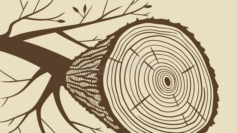 Tree Stump with Rings, Nature and Growth Rings Vector Design Generative ...
