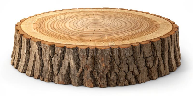 Tree Stump Section with Growth Rings, Wood, Nature Stock Illustration ...