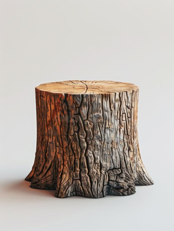 Tree Stump on Table stock image. Image of wooden, room - 374779489