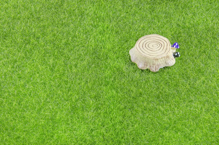 Tree stump toy on a grass stock image. Image of natural - 62618573