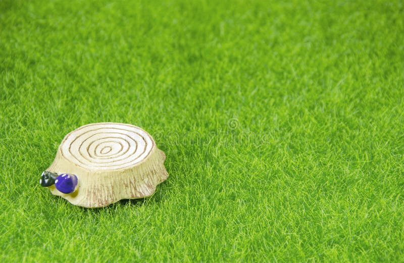 Tree stump toy on a grass stock image. Image of brown - 62618637