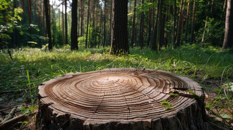A Tree Stump with Visible Rings Indicating Its Age and the Passage of ...