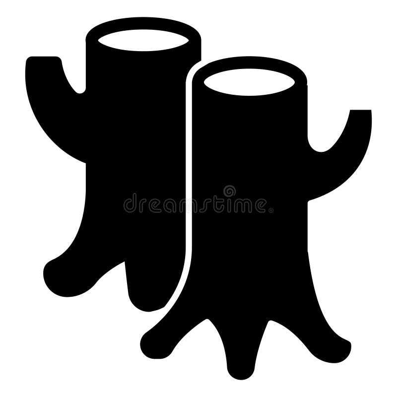 Tree Stumps with Branches Solid Icon, Forest Industry Concept. Vector ...