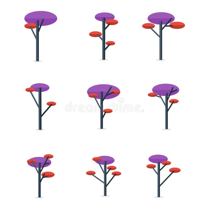Tree style various of set stock vector. Illustration of collection ...
