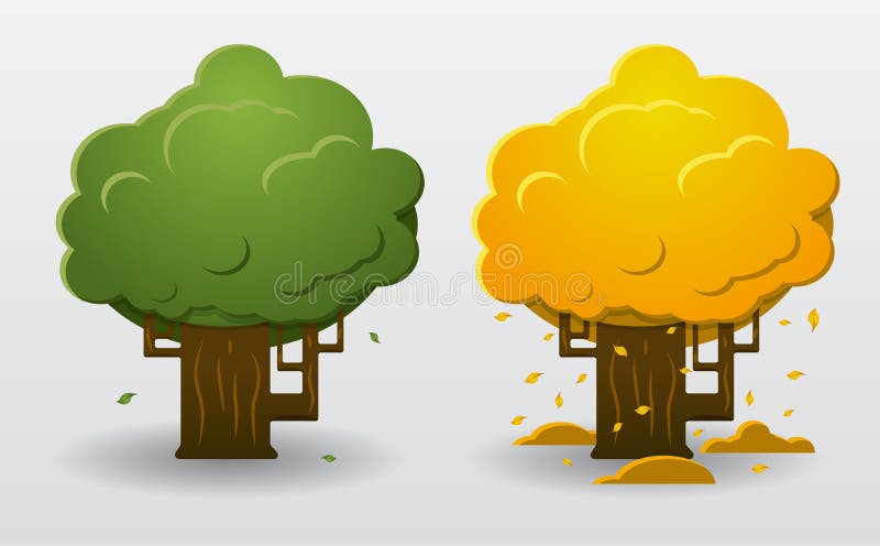 Tree summer and autumn stock vector. Illustration of element - 67189568