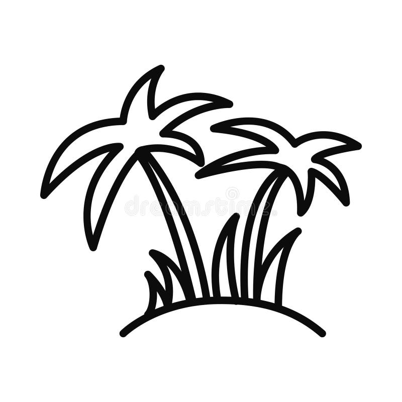 Tree, Summer, Ocean Tree, Palm Tree, Ocean Tree Icon Stock Vector ...