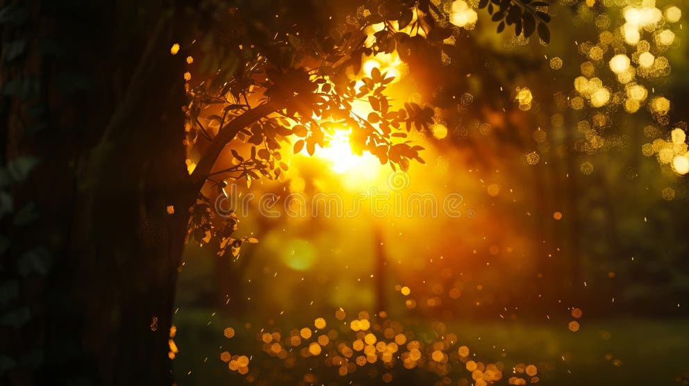 A Tree with the Sun Shining through the Leaves of it Stock Image ...