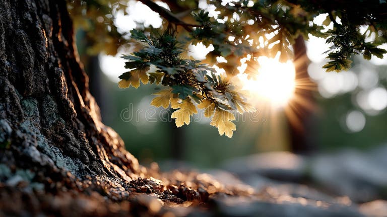 A Tree with the Sun Shining through the Leaves of a Tree Stock Image ...