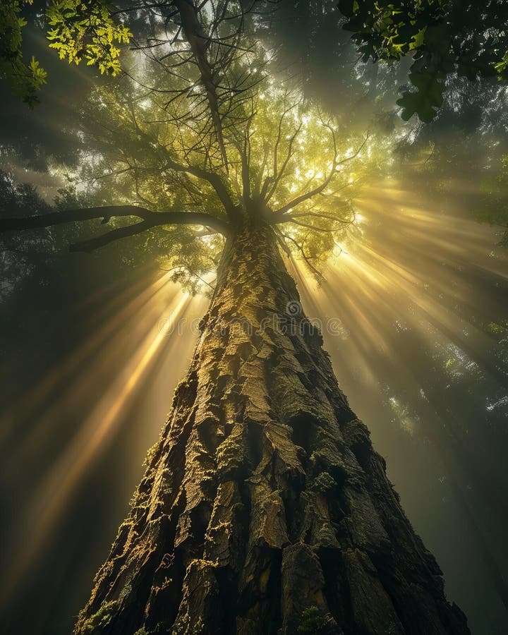 A Tree with Sunlight Shining through it Stock Image - Image of shine ...