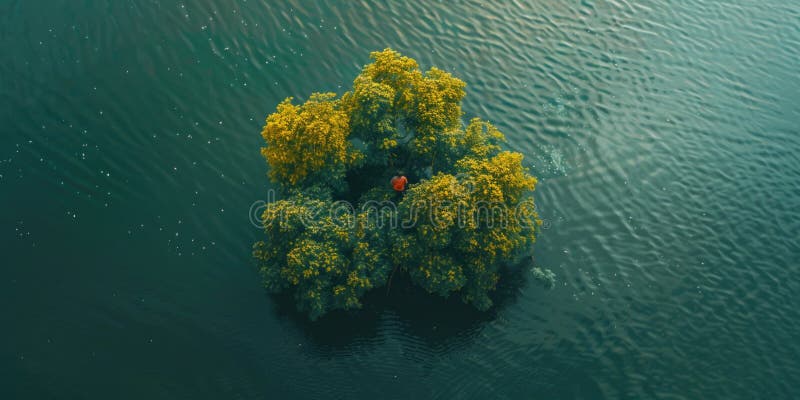 Tree surrounded by water stock photo. Image of lake - 374812342