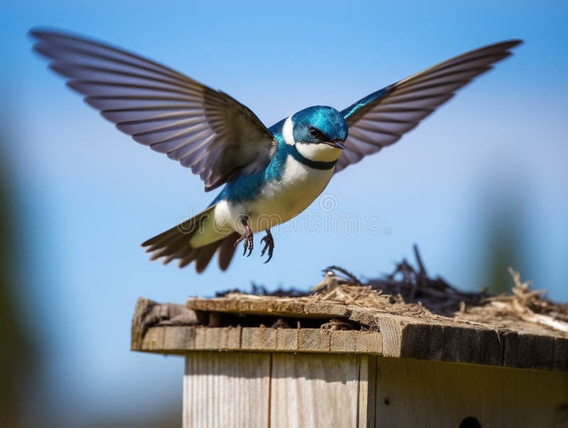 Ai Generated Illustration Wildlife Concept of Tree Swallow Stock ...
