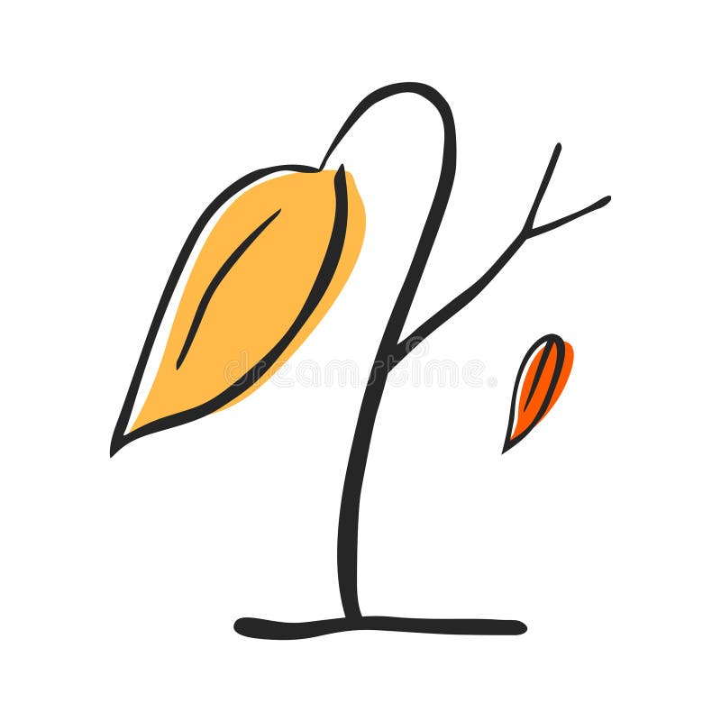 Tree Branch and Leaves Symbol of the Autumn Season Stock Vector ...