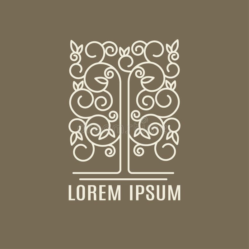 Tree Symbol in a Rectangle Form - Design Template. Stock Vector ...