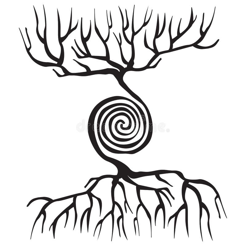 Tree And Its Roots In Yin Yang Symbol Stock Vector - Illustration of ...