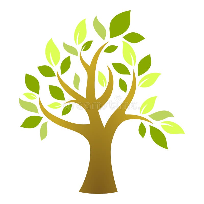 Simple Vector Tree Icon In Flat Style Stock Vector - Illustration of ...