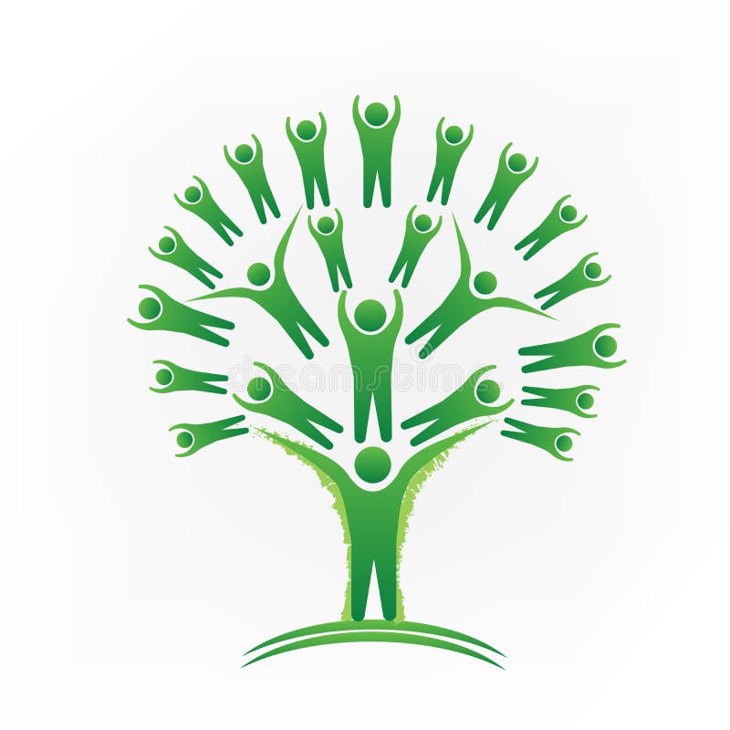 Tree Teamwork People Logo Vector Stock Vector - Illustration of brown ...