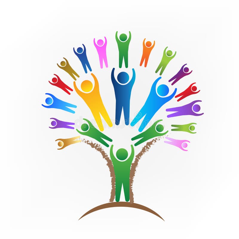 Tree Teamwork People Logo Vector Stock Vector - Illustration of ...