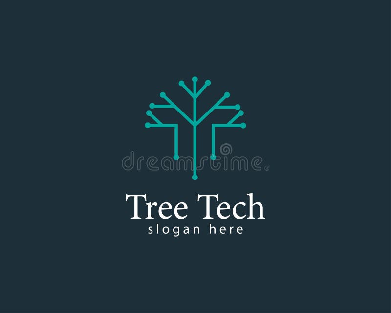 Tree Tech Logo Creative Digital System Design Concept Stock ...