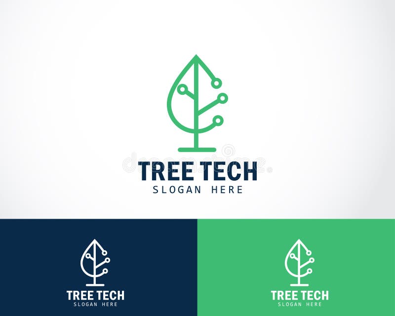 Tree Tech Logo Creative Nature Leave Design Concept Business Template ...