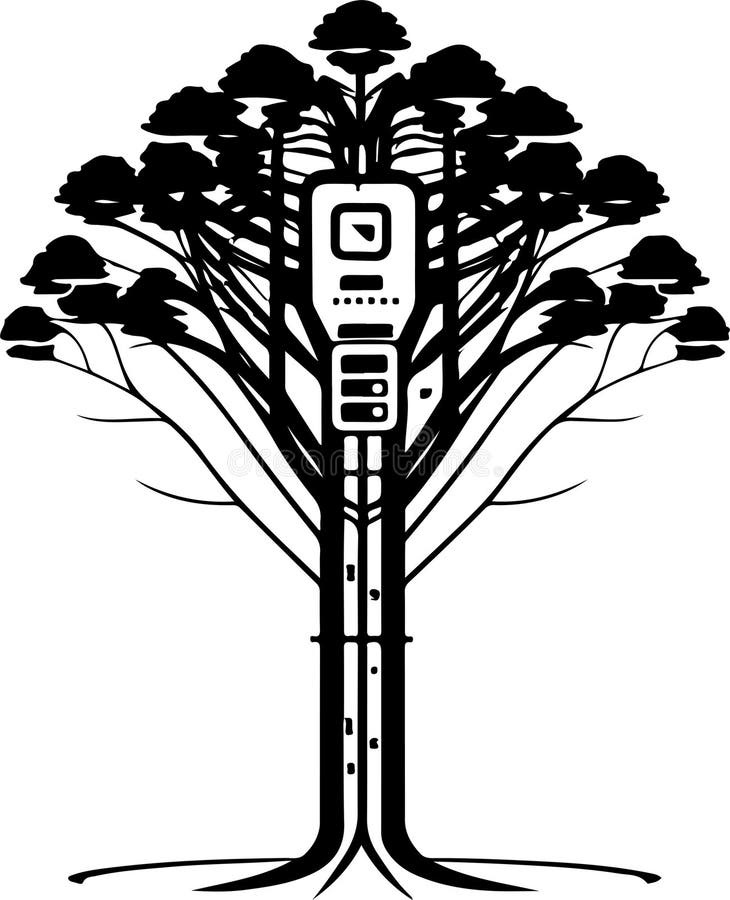 Tree Tech Logo. Digital Tree Stock Illustration - Illustration of logo ...