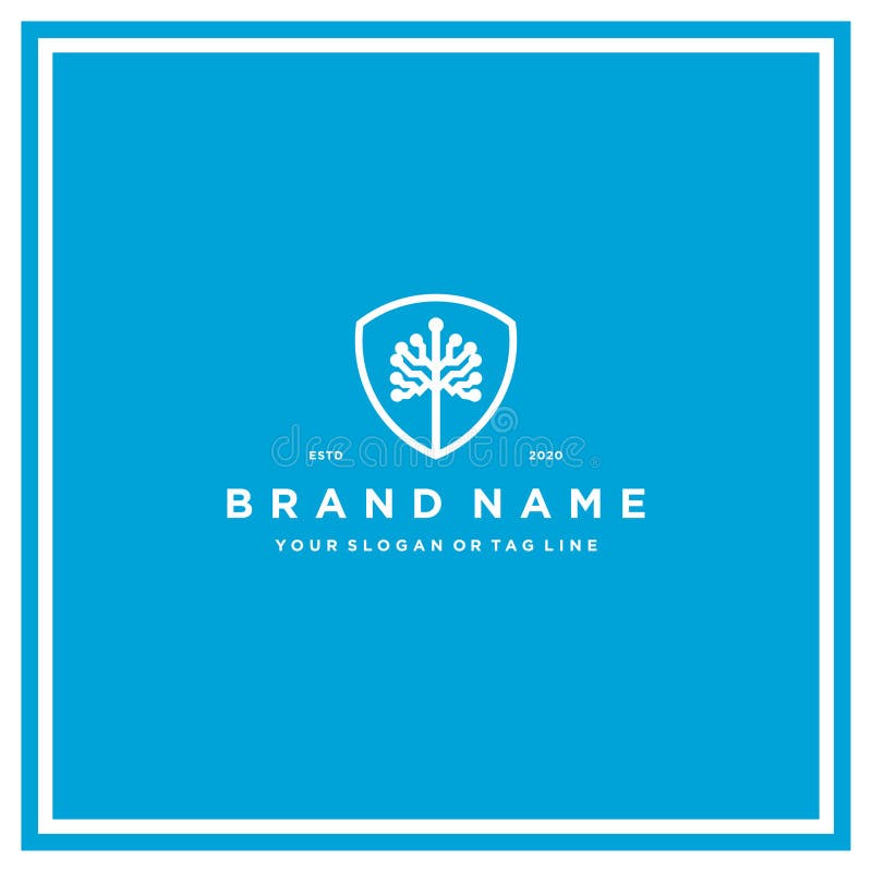Tree Tech Shield Logo Design Vector Stock Illustration - Illustration ...