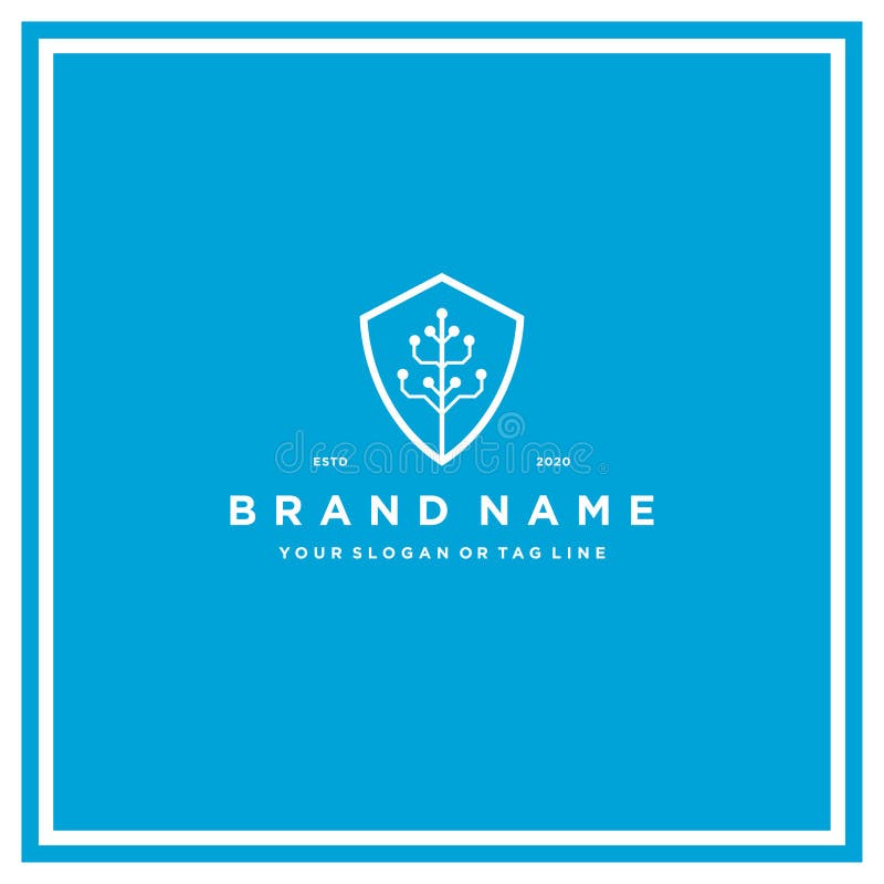 Tree Tech Shield Logo Design Vector Stock Vector - Illustration of ...