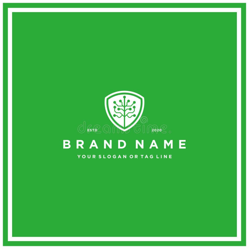 Tree Tech Shield Logo Design Vector Stock Illustration - Illustration ...