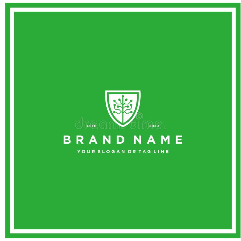 Tree Tech Shield Logo Design Vector Stock Vector - Illustration of logo ...