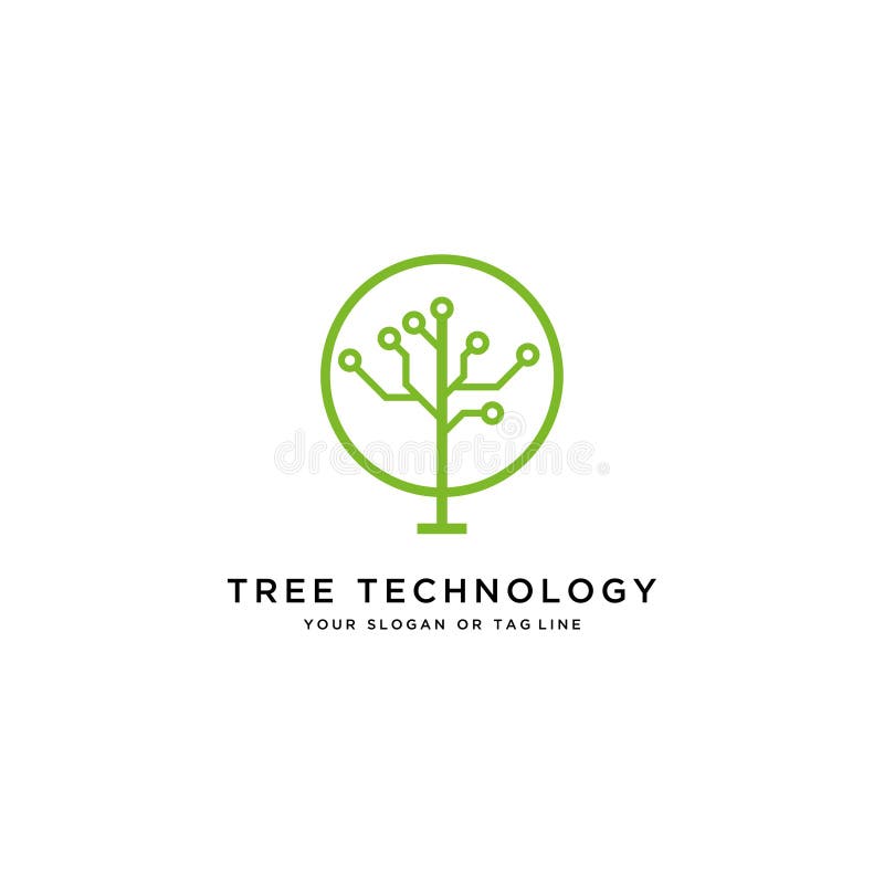 Tree Technology Logo Design Vector Stock Vector - Illustration of ...