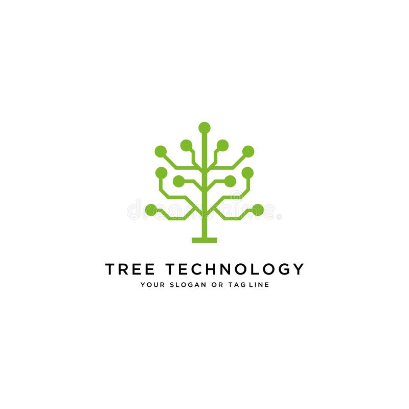 Tree Technology Logo Design Vector Stock Vector - Illustration of ...
