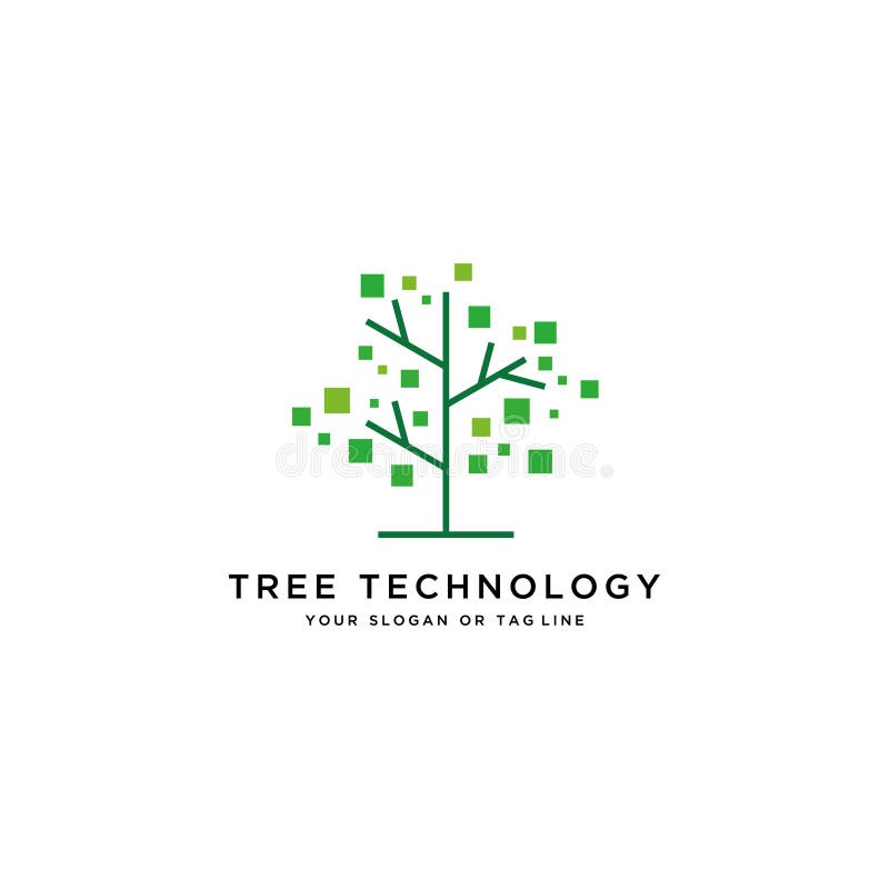 Tree Technology Logo Design Vector Stock Vector - Illustration of green ...