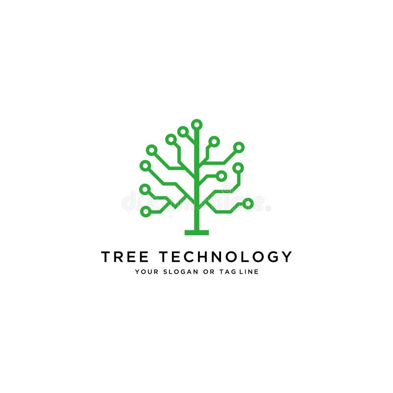 Tree Technology Logo Design Vector Stock Vector - Illustration of ...